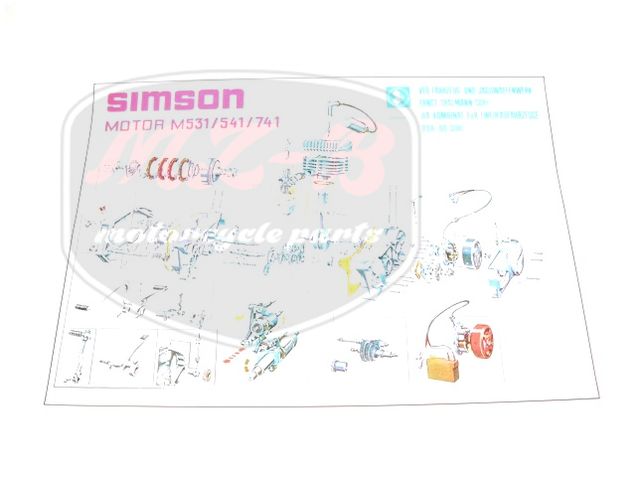 Simson S51 Motor Explosionszeichnung